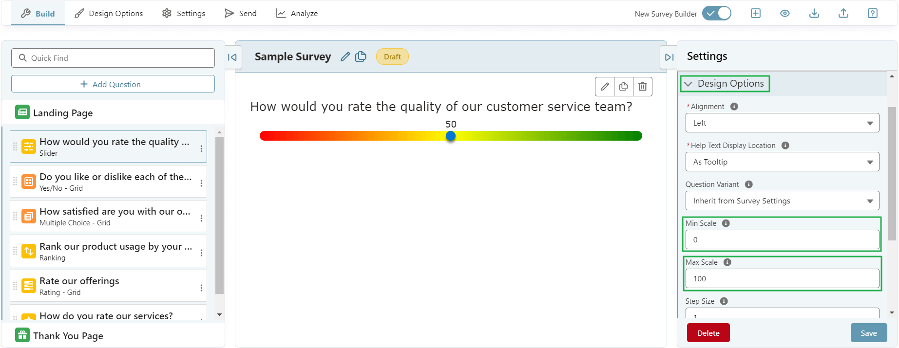 Question and Survey Score Calculation - SurveyVista
