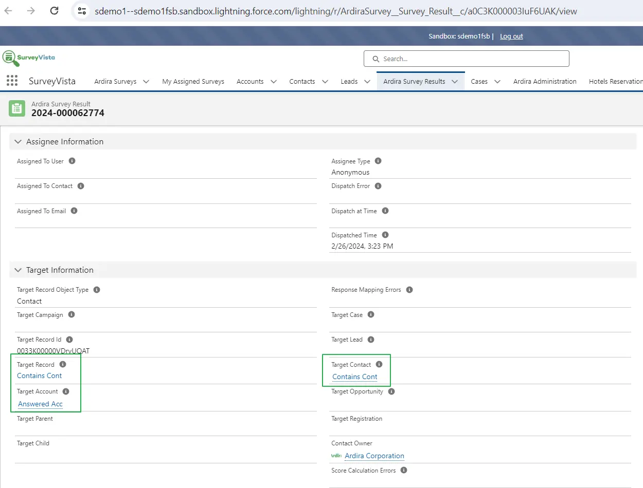 Map Salesforce Data question Response with Based On Condition