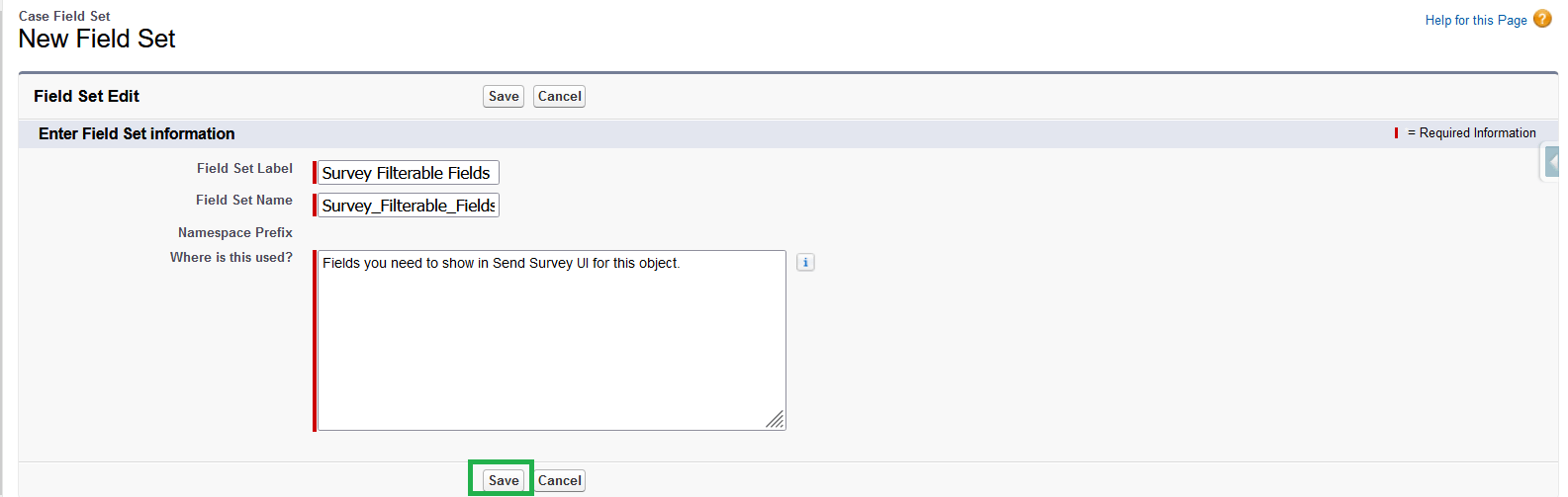 Configure “survey Filterable Fields“ Surveyvista 