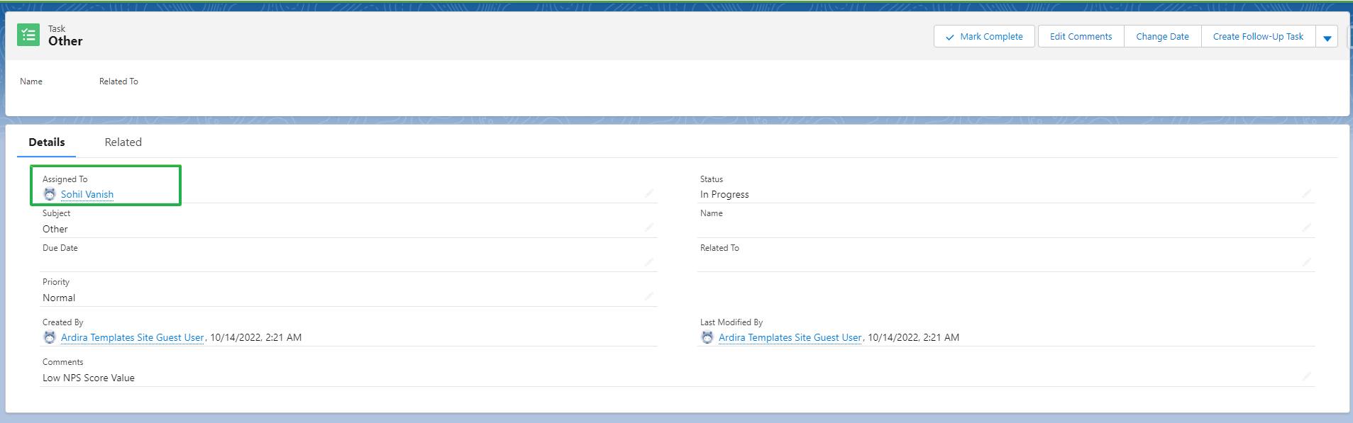 Task Record + NPS - SurveyVista