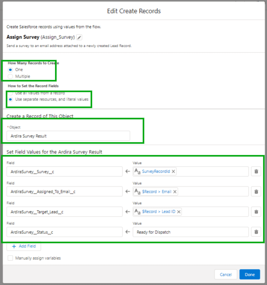 Configure Flow to Send a Survey When a Lead is “Created”