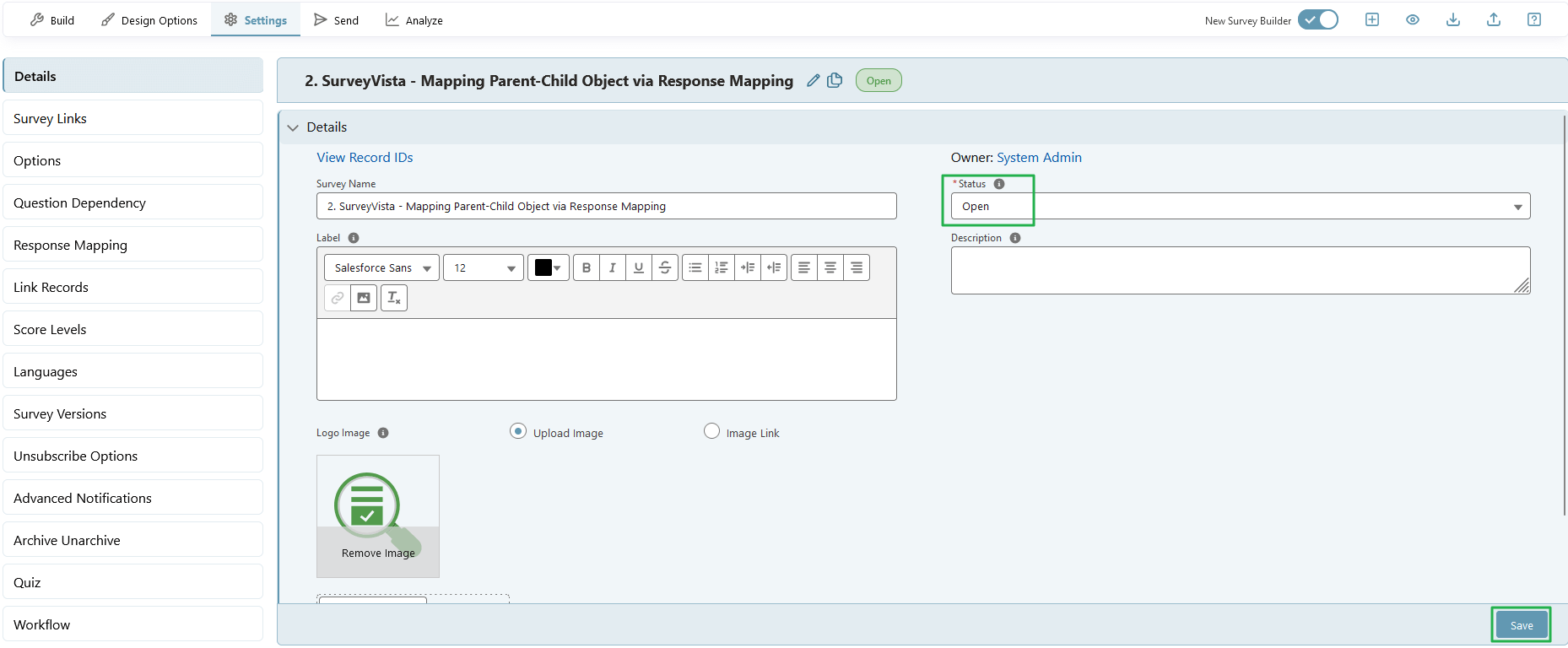 Parent-Child Object Mapping - SurveyVista
